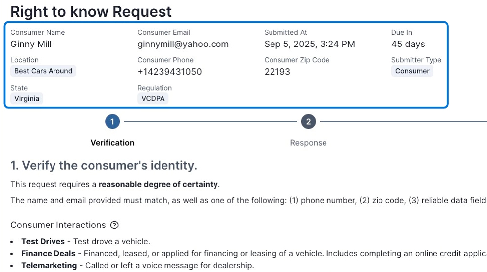 Processing an Assigned Consumer Request